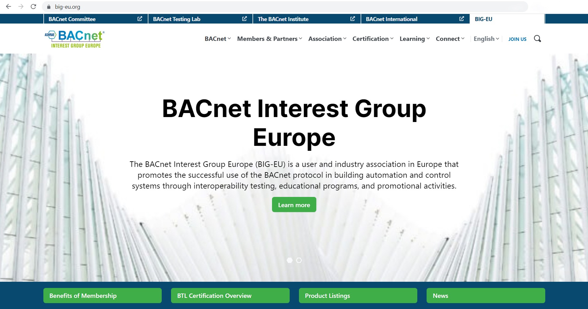 BACnet Websites on a Joint Internet Platform – BIG-EU