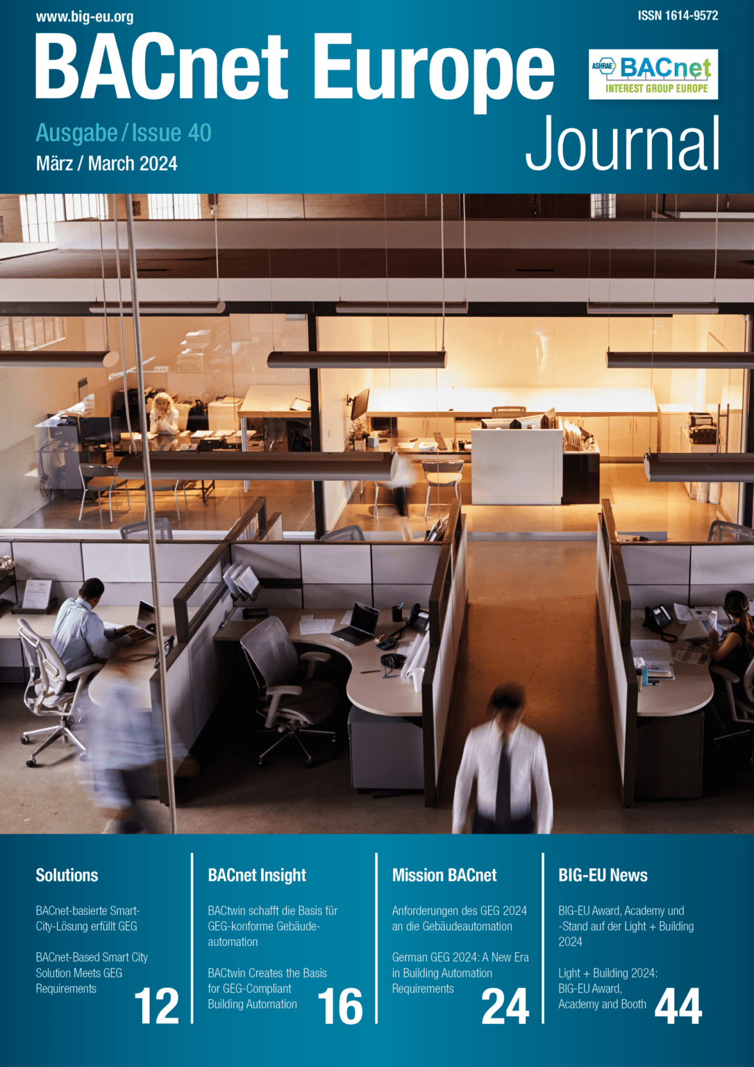 40. Ausgabe des BACnet Europe Journals mit Schwerpunkt GEG und EPBD ...